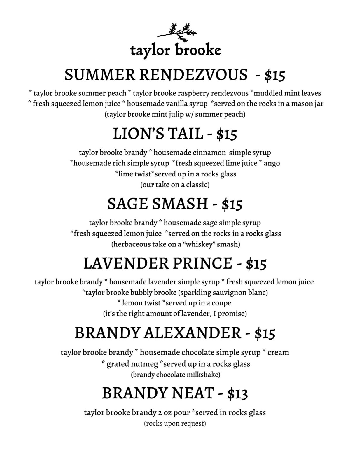 Cocktail Bar - Taylor Brooke Winery